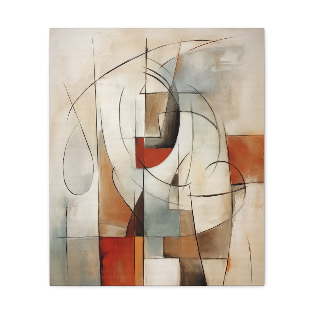 Printed Abstract Neutral Colors Wall Art | Canvas Gallery Wrap ...