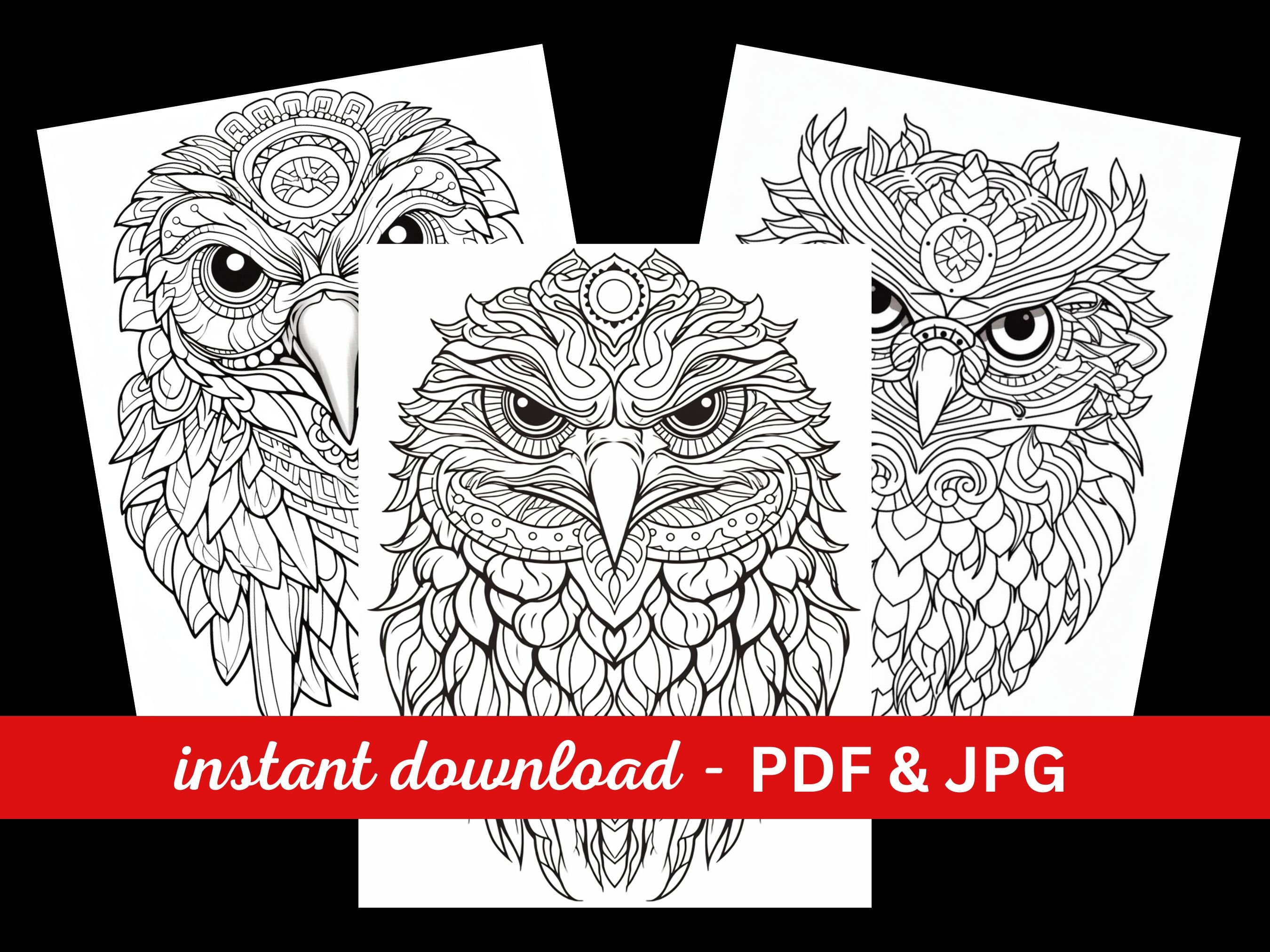 Whimsical Mandala Animal Coloring Pages 50 Instant Downloads for Adults ...