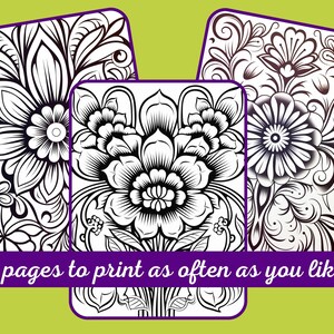Mexican Flower Pattern Coloring Pages | Adult Coloring Book | 50 ...