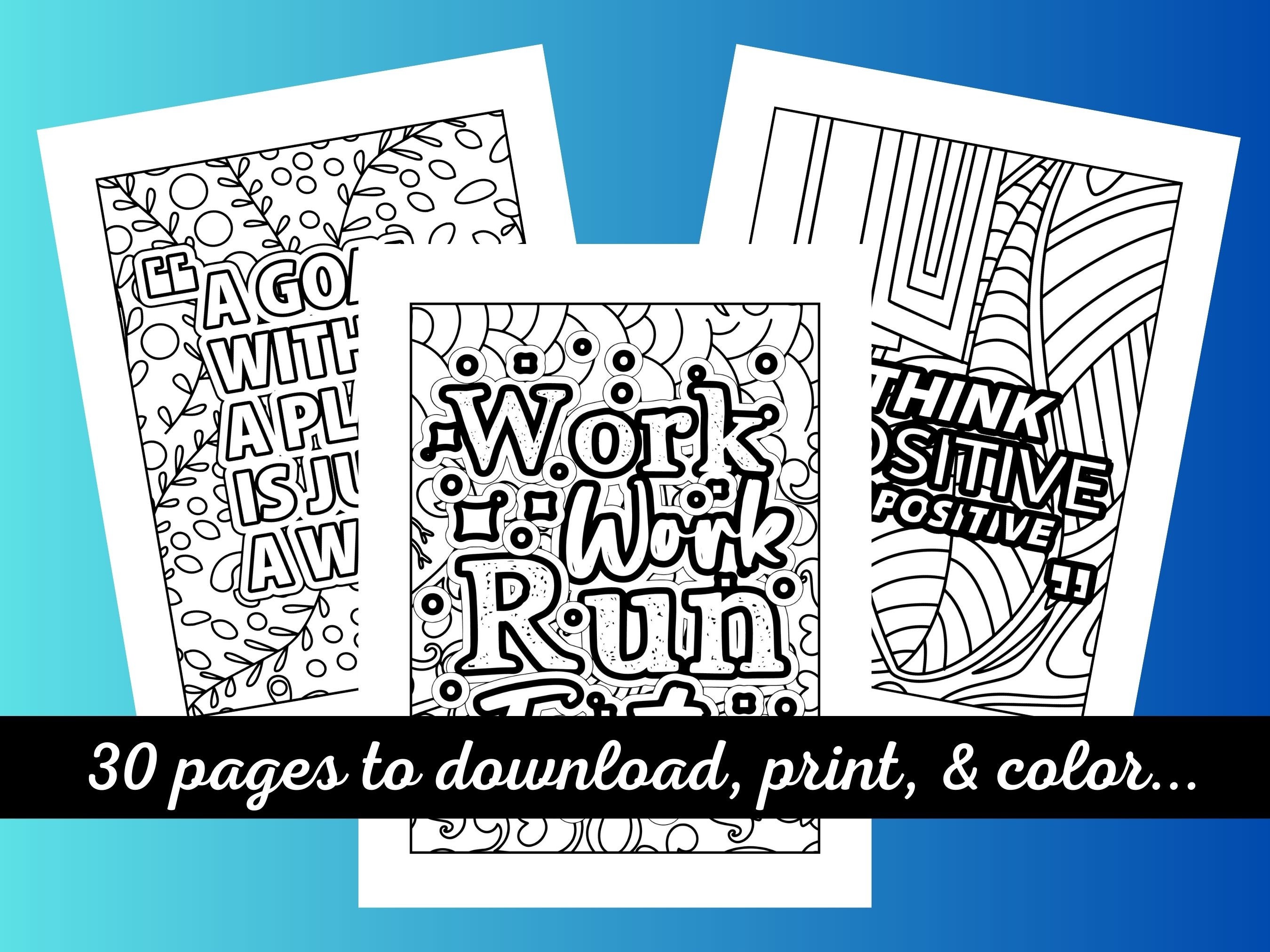 30 Pages of Sayings to Color Quotes Coloring Book 30 Coloring Pages ...