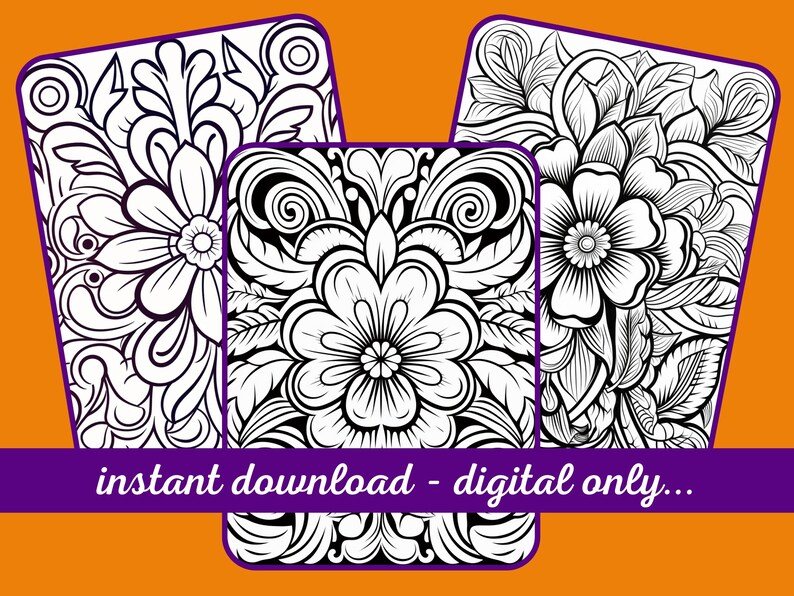 Mexican Flower Pattern Coloring Pages Adult Coloring Book - Etsy