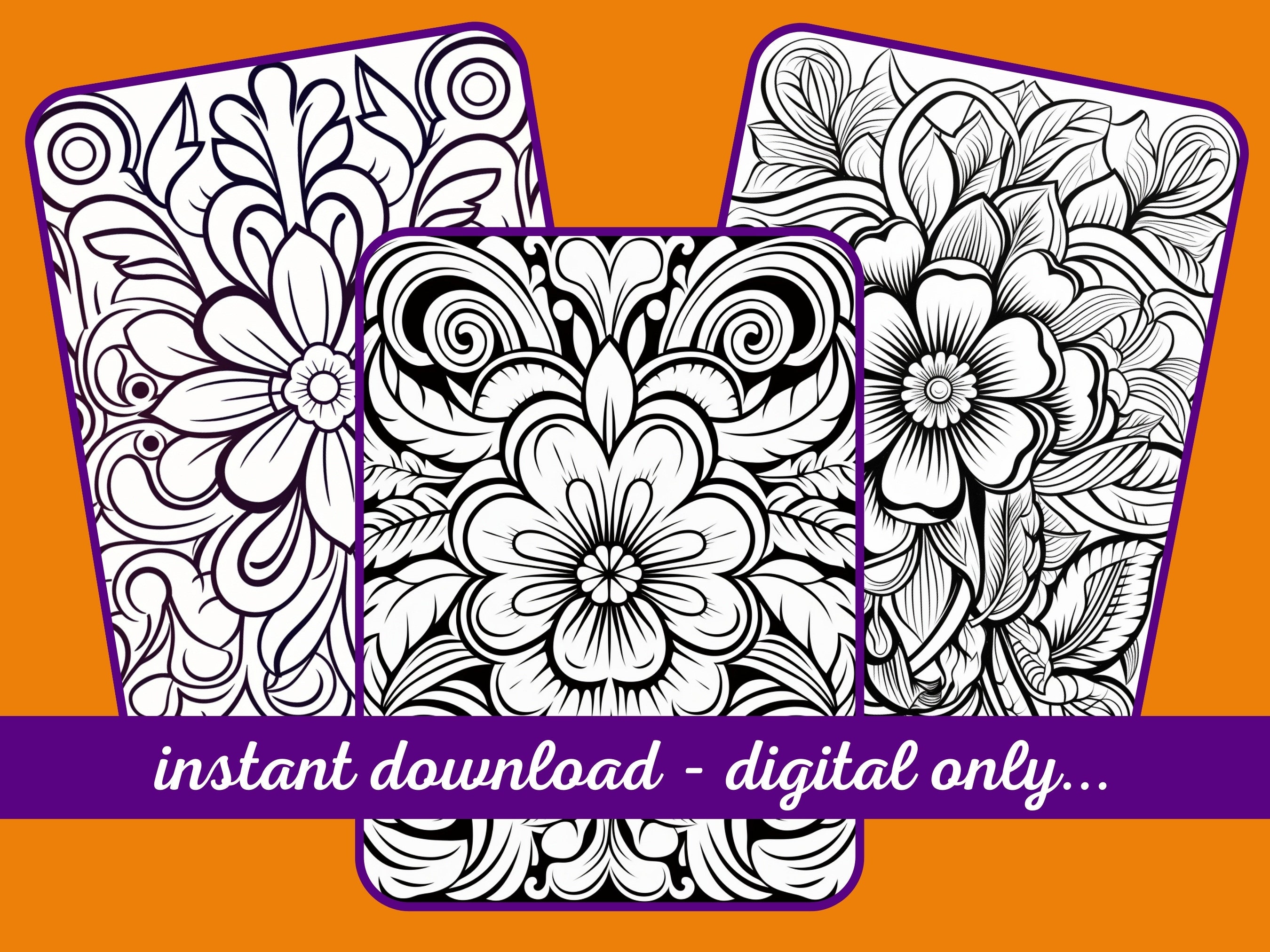 Mexican Flower Pattern Coloring Pages Adult Coloring Book - Etsy