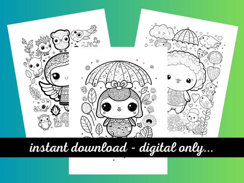 50 Pages of Whimsical Creatures Fantasy Coloring Book 50 Coloring Pages ...