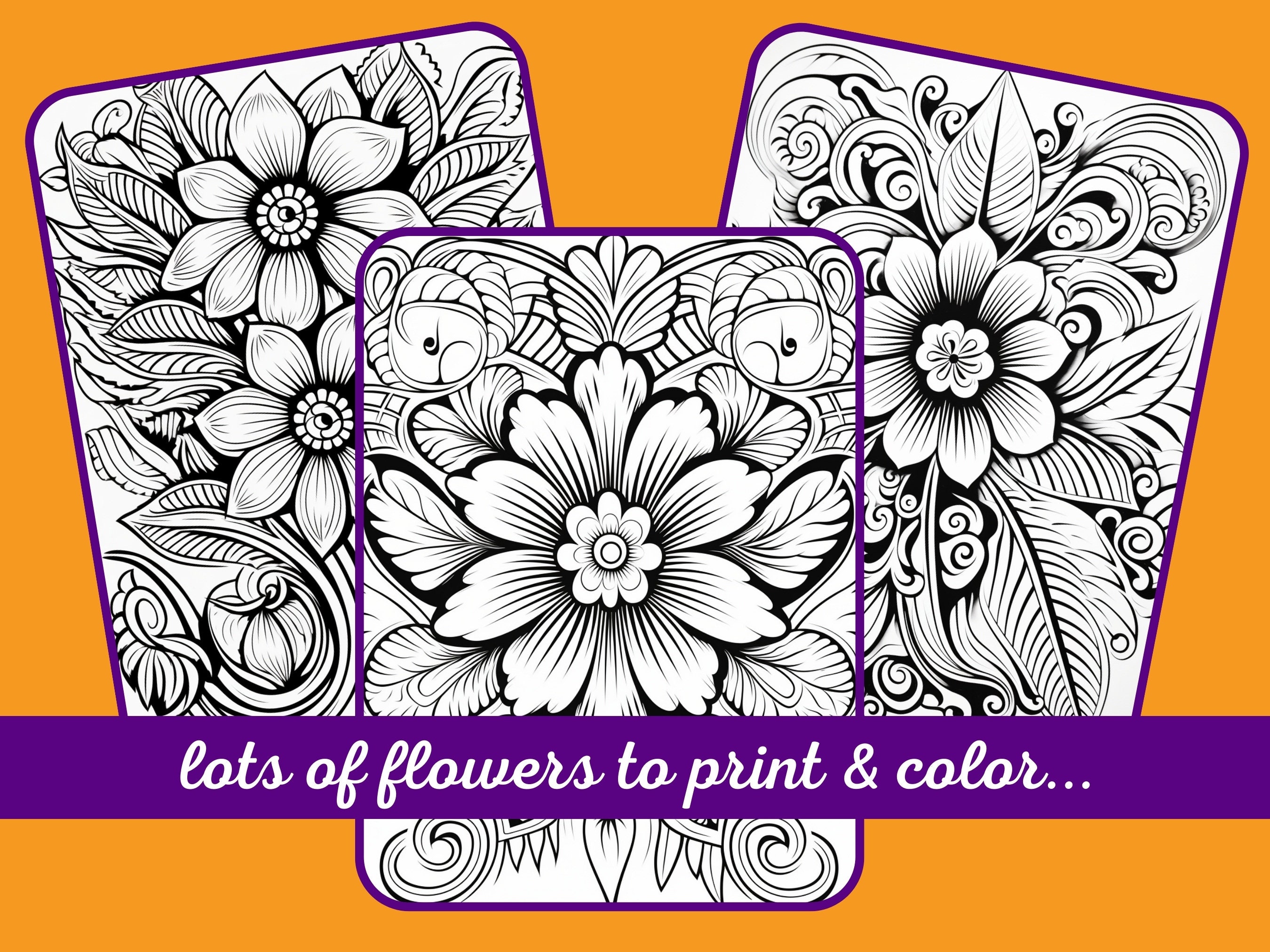Mexican Flower Pattern Coloring Pages Adult Coloring Book - Etsy