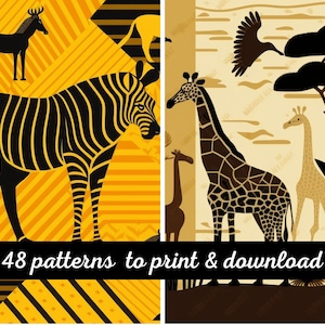 African Designs Pattern Bundle | Printable 12" X 12" JPG Designs | 48 ...