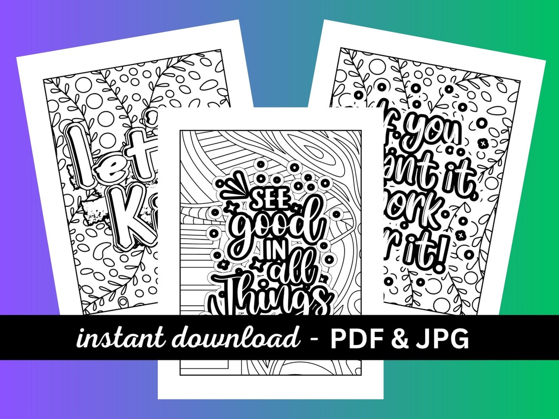 30 Pages of Sayings to Color Quotes Coloring Book 30 - Etsy