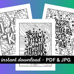30 Pages of Sayings to Color | Quotes Coloring Book | 30 Coloring Pages ...