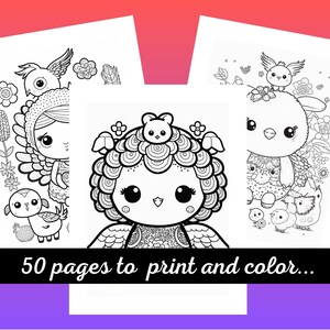 50 Pages of Whimsical Creatures | Fantasy Coloring Book | 50 Coloring ...