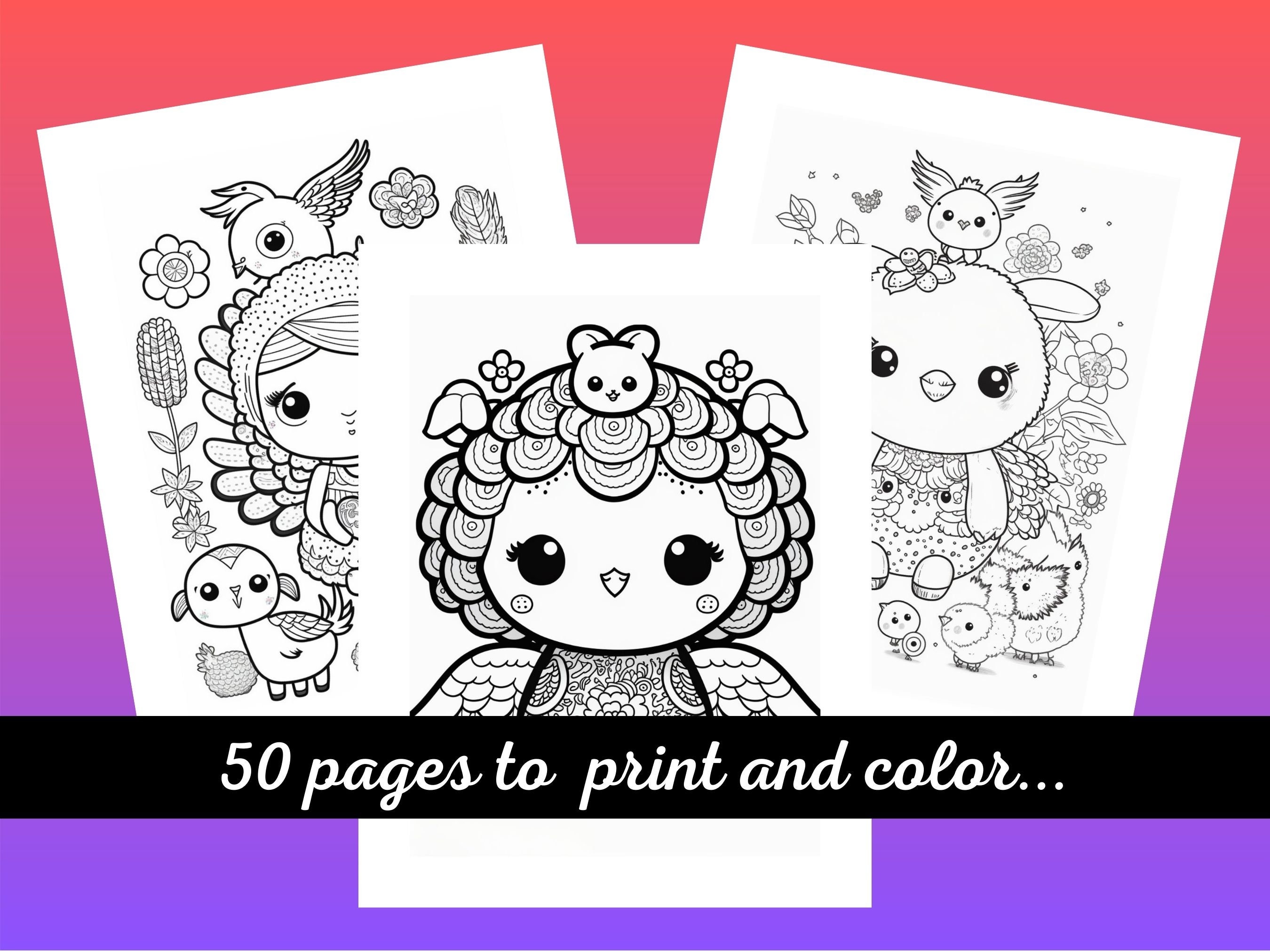 50 Pages of Whimsical Creatures Fantasy Coloring Book 50 Coloring Pages ...