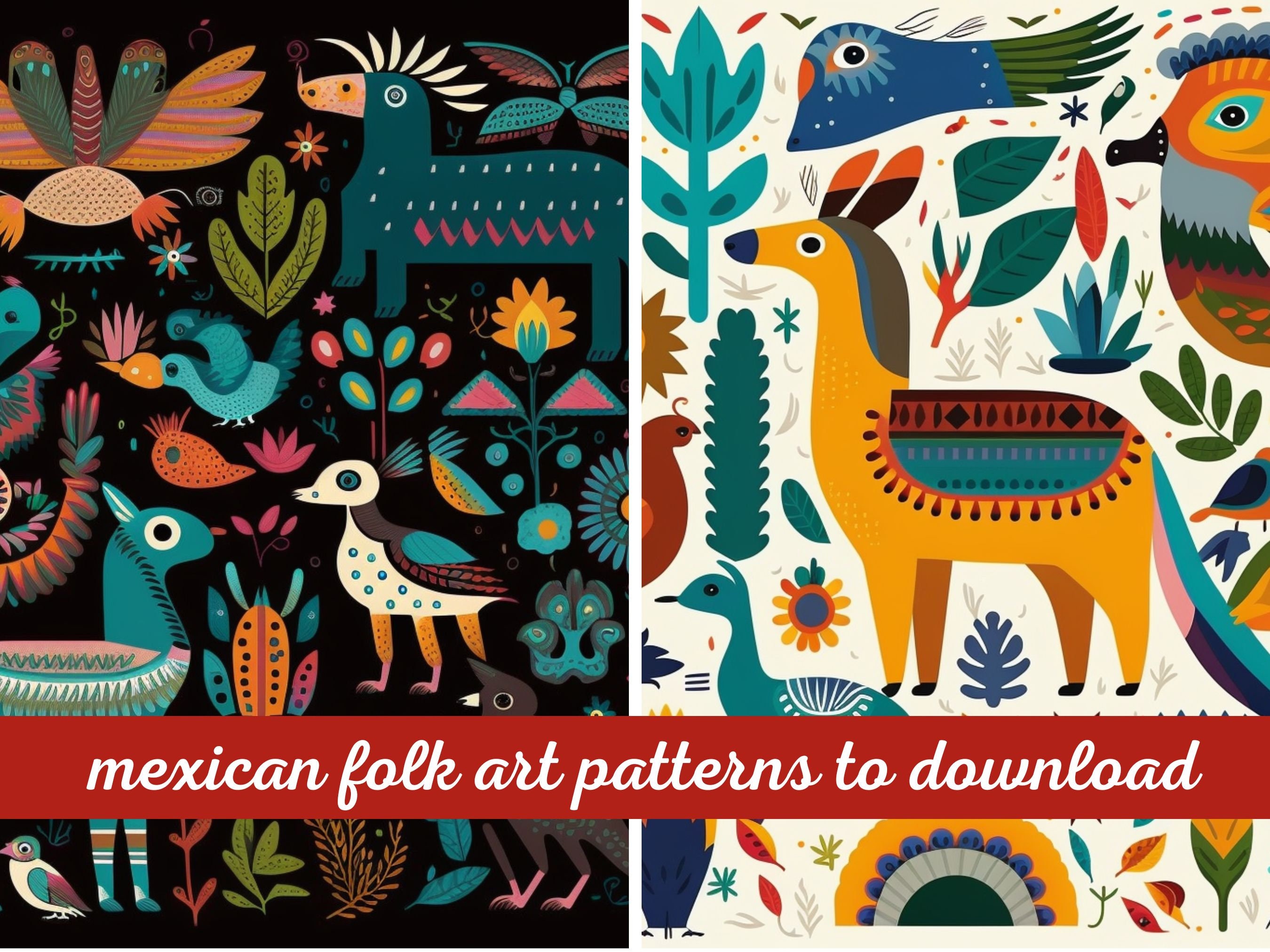 Folk Art Animal Patterns 12 X 12 Instant Files - Etsy