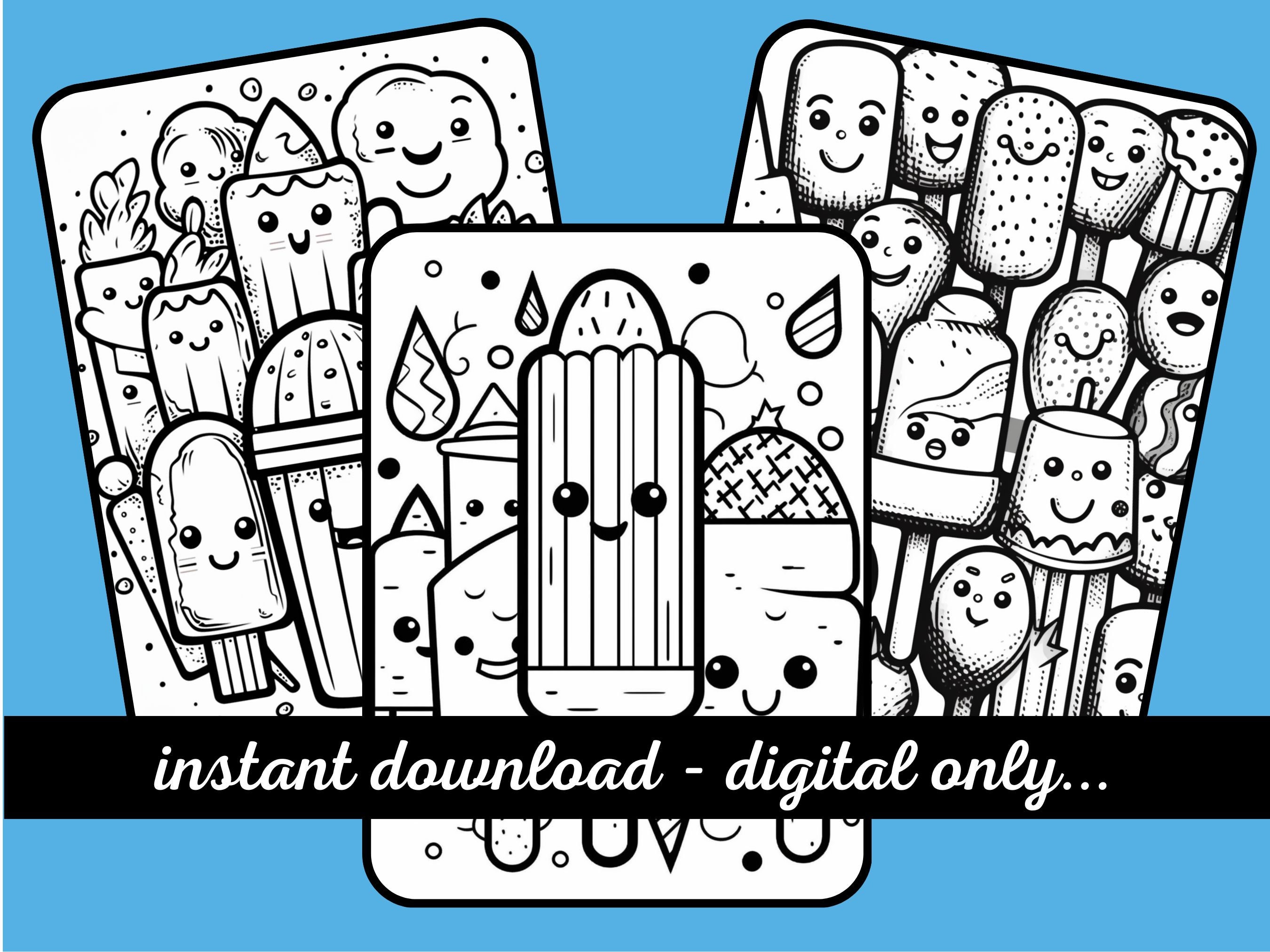 Sweets & Treats Doodle Coloring Pages | Creative Sweets Color Designs ...