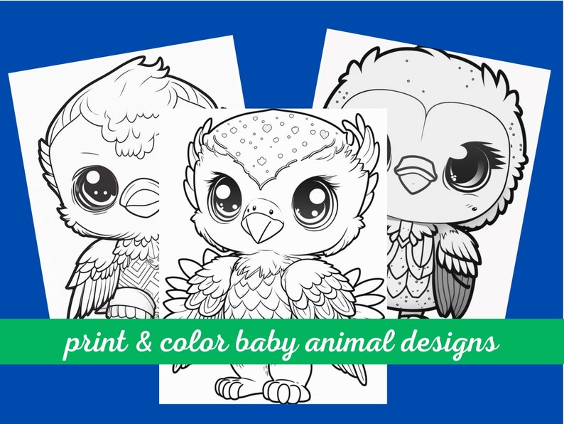 Baby Animals 50 Coloring Pages | Cute Coloring Book | 50 Coloring Pages ...