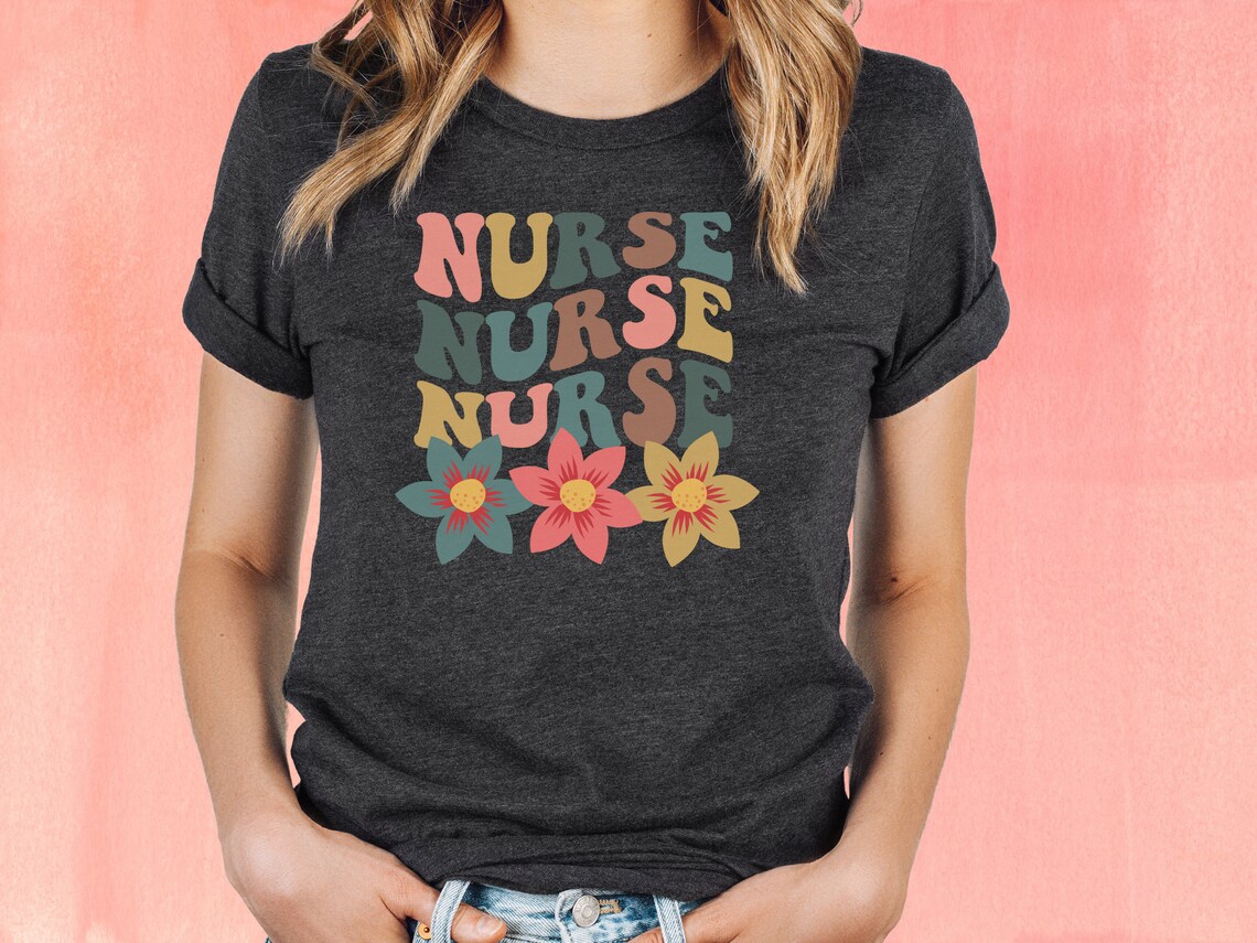 Retro Multi-color Nurse Tee Unisex Bellacanva Cotton 3001 T-shirt Multi ...