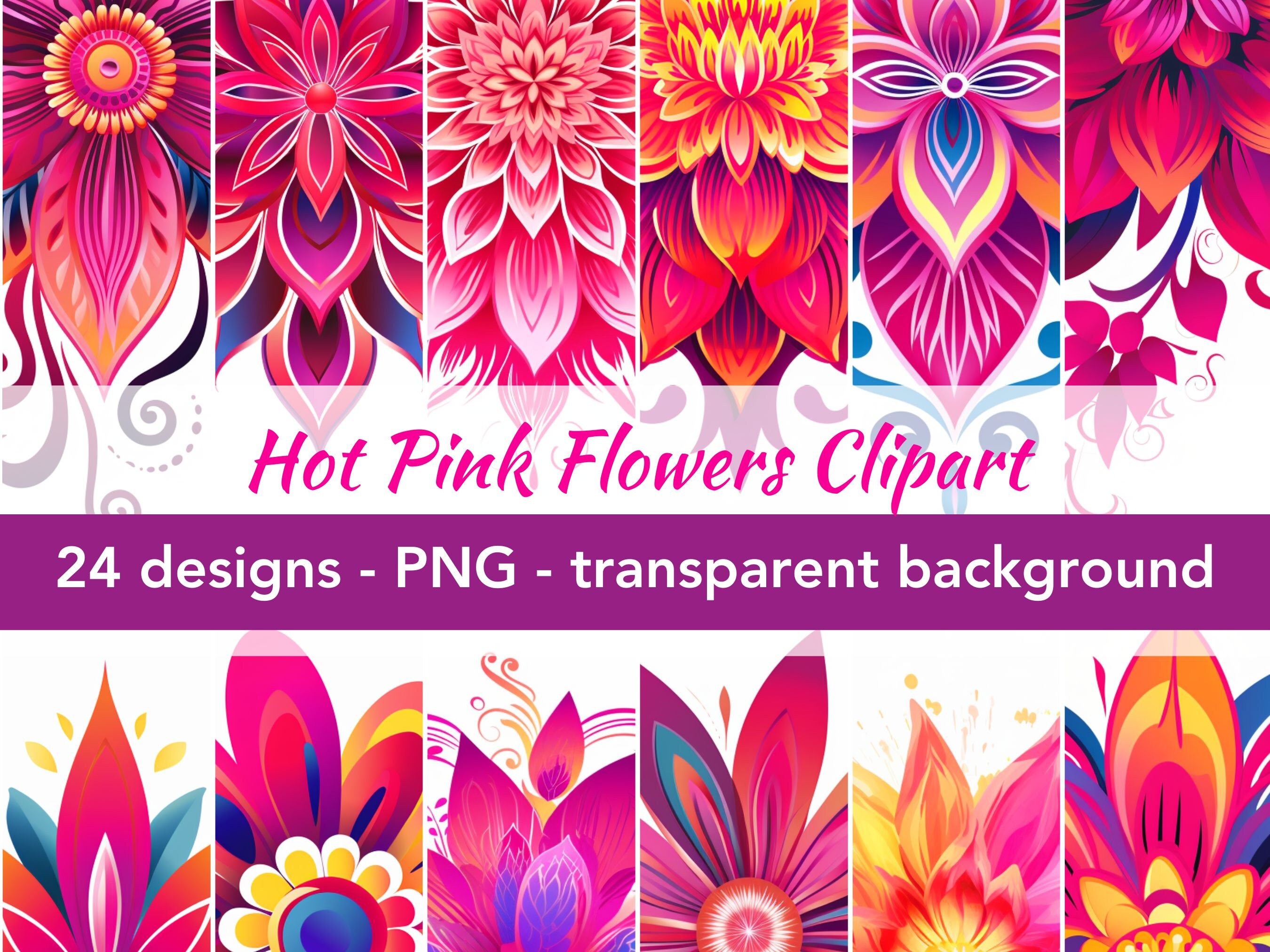 Hot Pink Flower Clipart Designs, PNG Files With Transparent Background ...