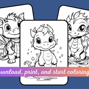 50 Pages of Cute Dinosaurs | Creature Coloring Book | 50 Coloring Pages ...