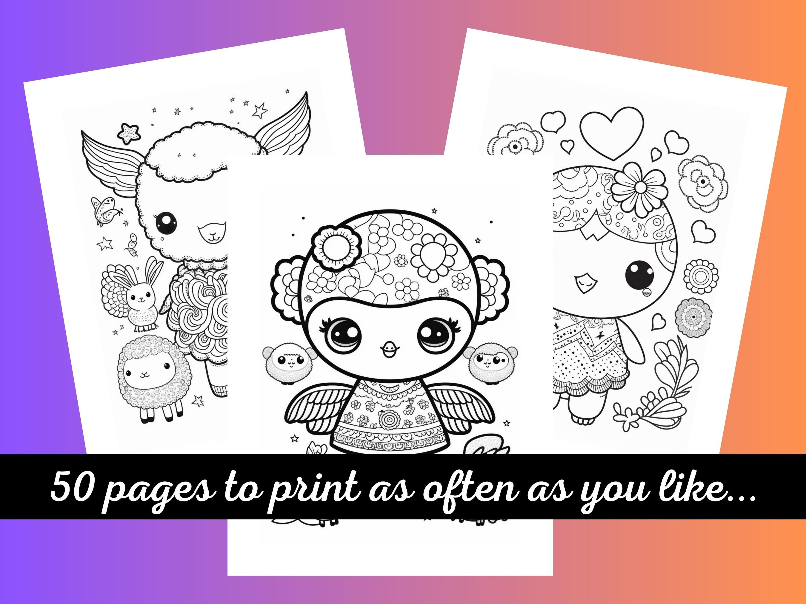 50 Pages of Whimsical Creatures Fantasy Coloring Book 50 Coloring Pages ...