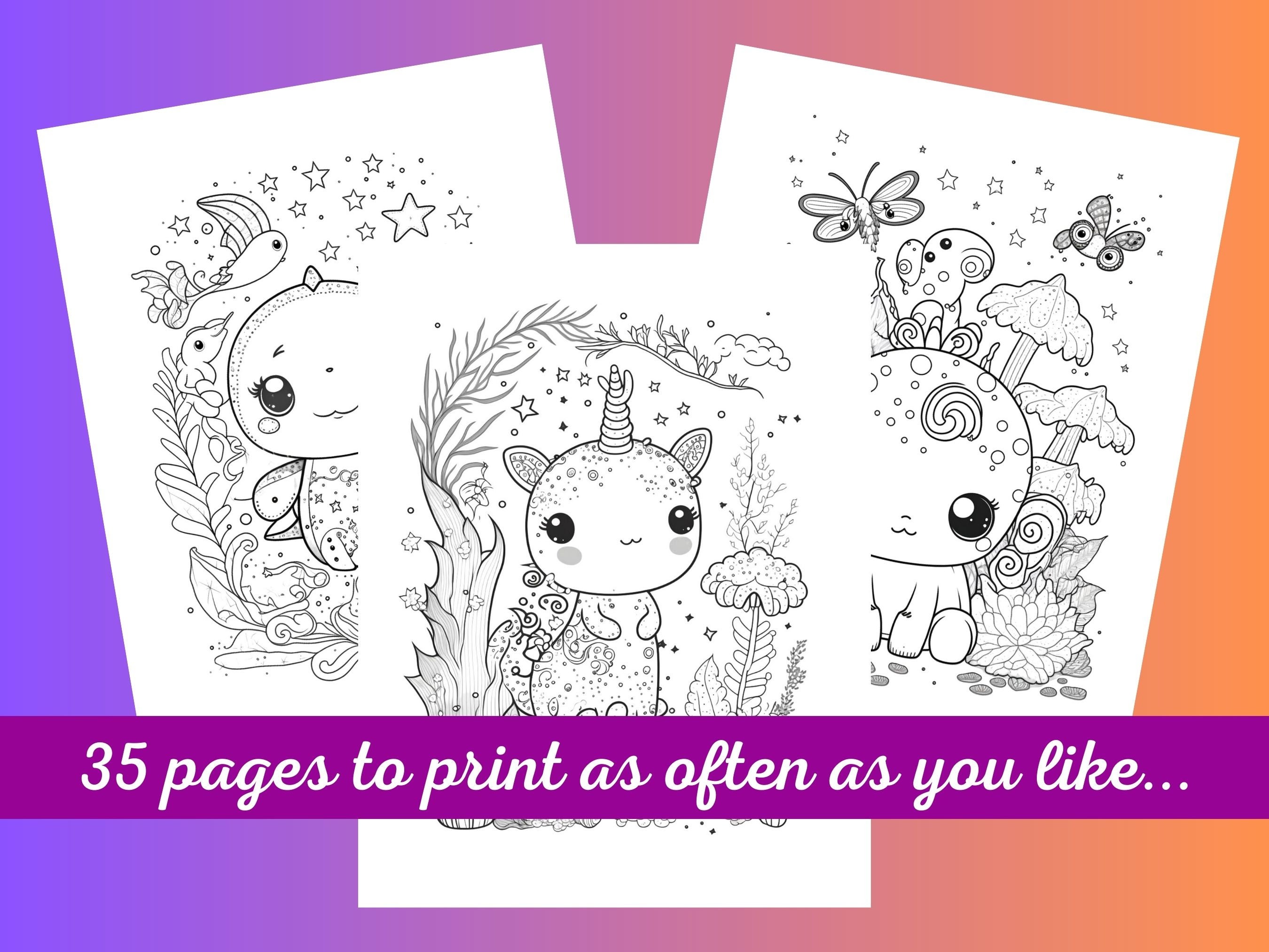 Whimsical Creatures Coloring Pages, 35 Coloring Pages, Adult or Teen ...