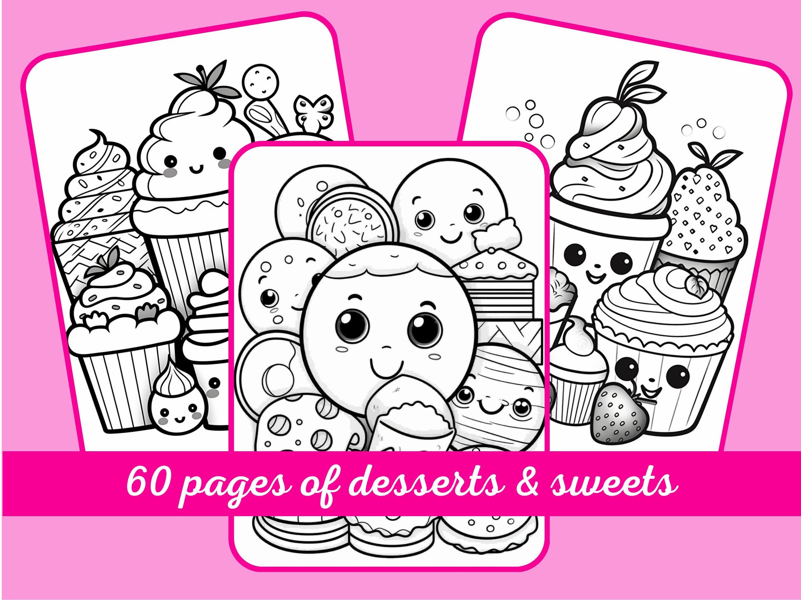 Candy & Sweets Doodle Coloring Pages Creative Treats Color Designs Cute ...