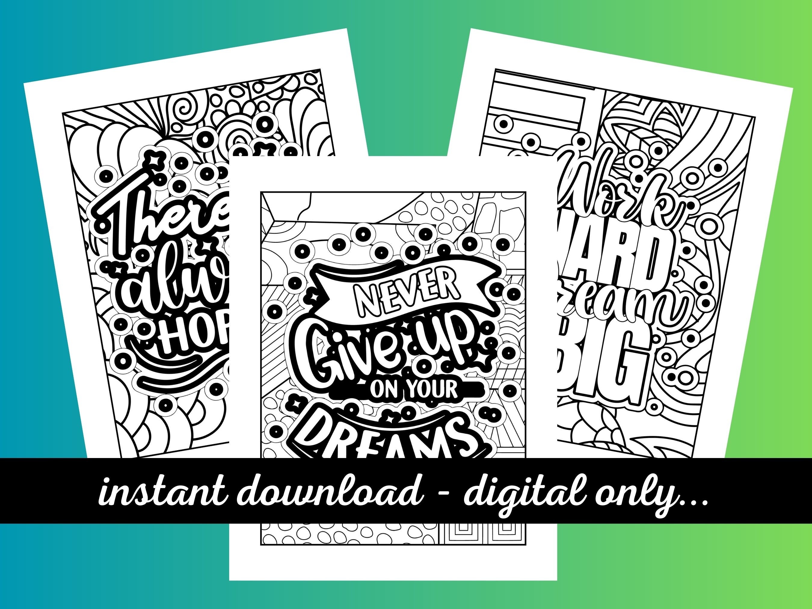 30 Pages of Sayings to Color Quotes Coloring Book 30 - Etsy