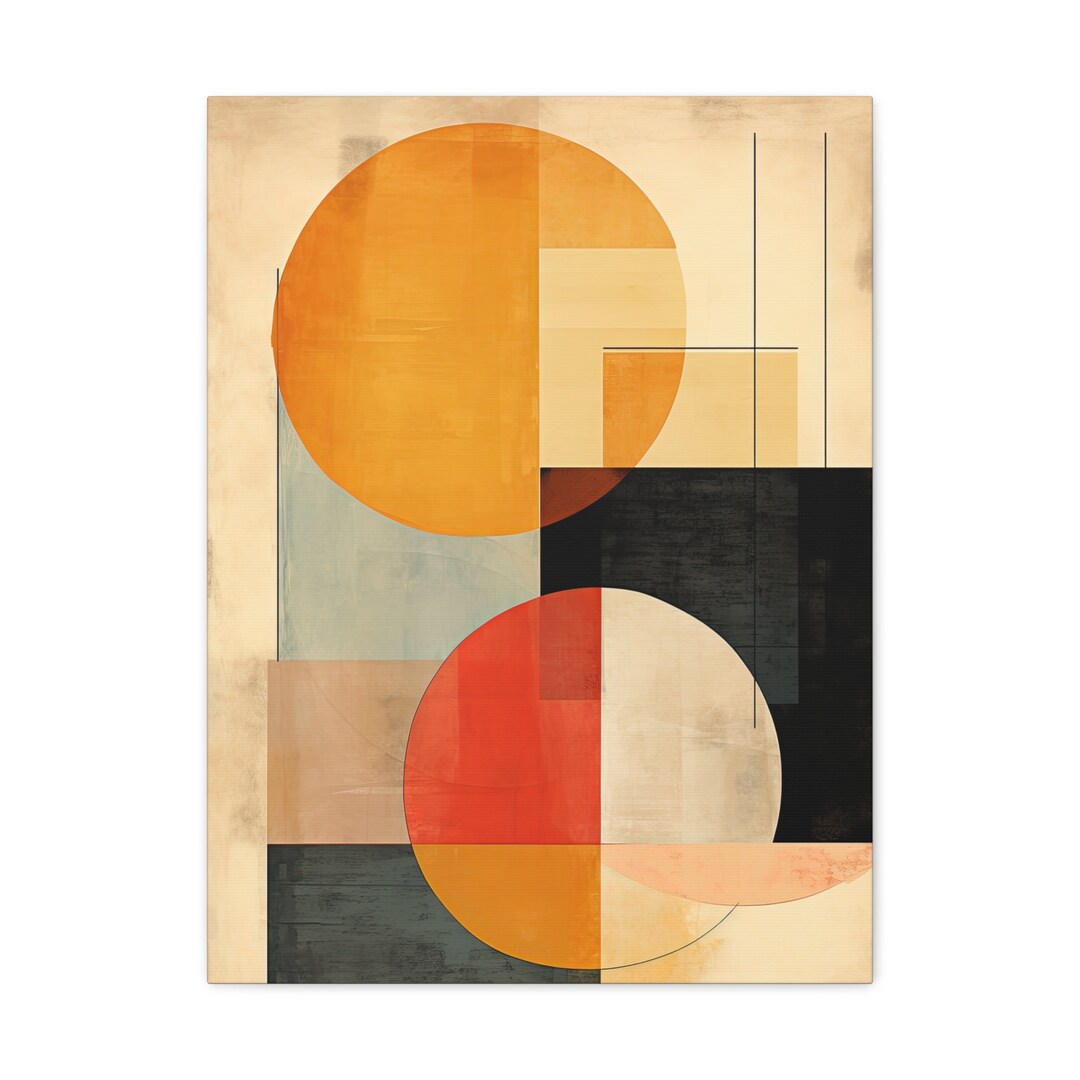 Orange Circle Abstract Geometric Art | Modern Wall Art | Warm Colors ...