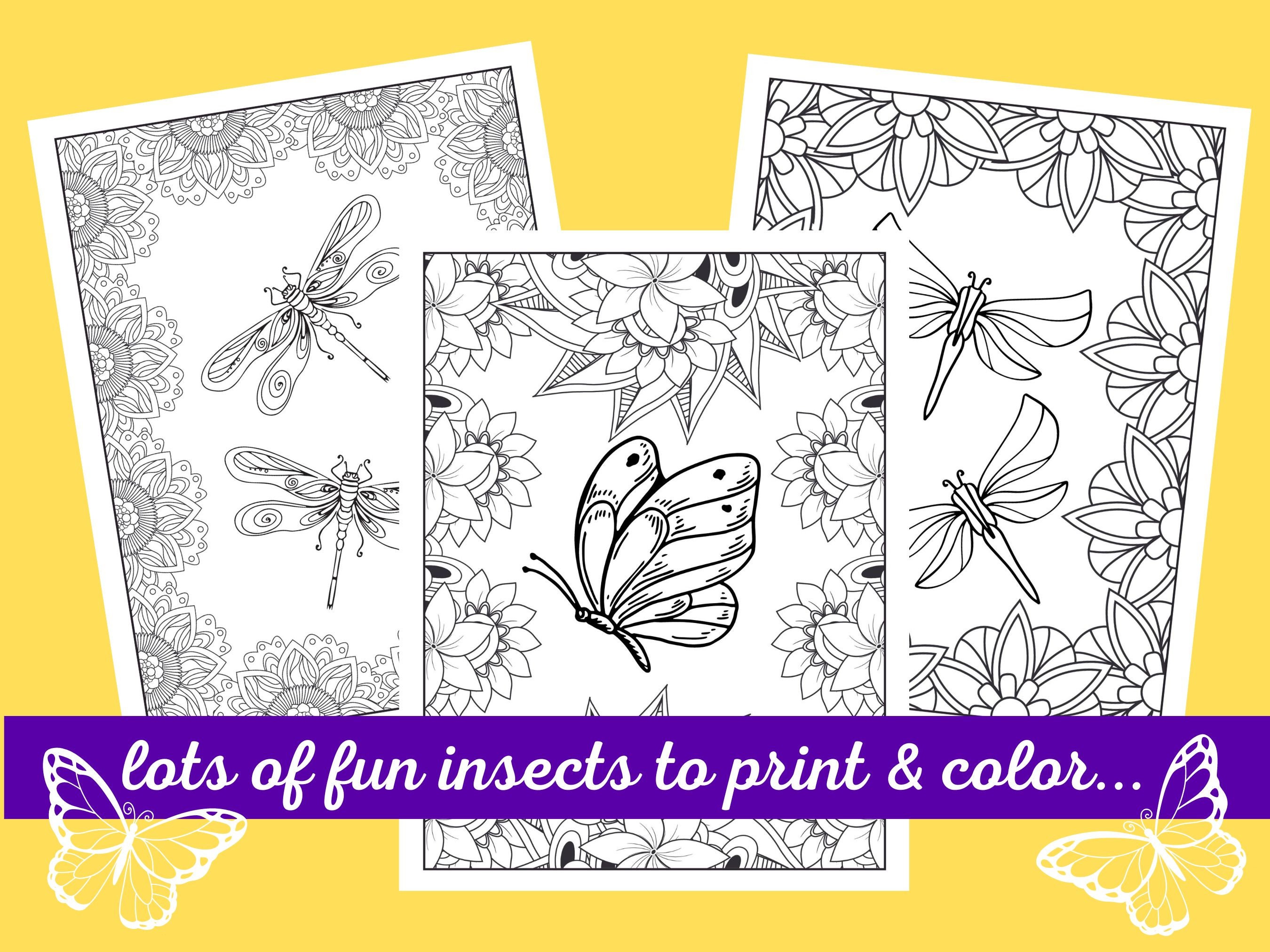 Butterflies, Blooms, Bees, and Bugs Coloring Pages: Adult and Teen ...