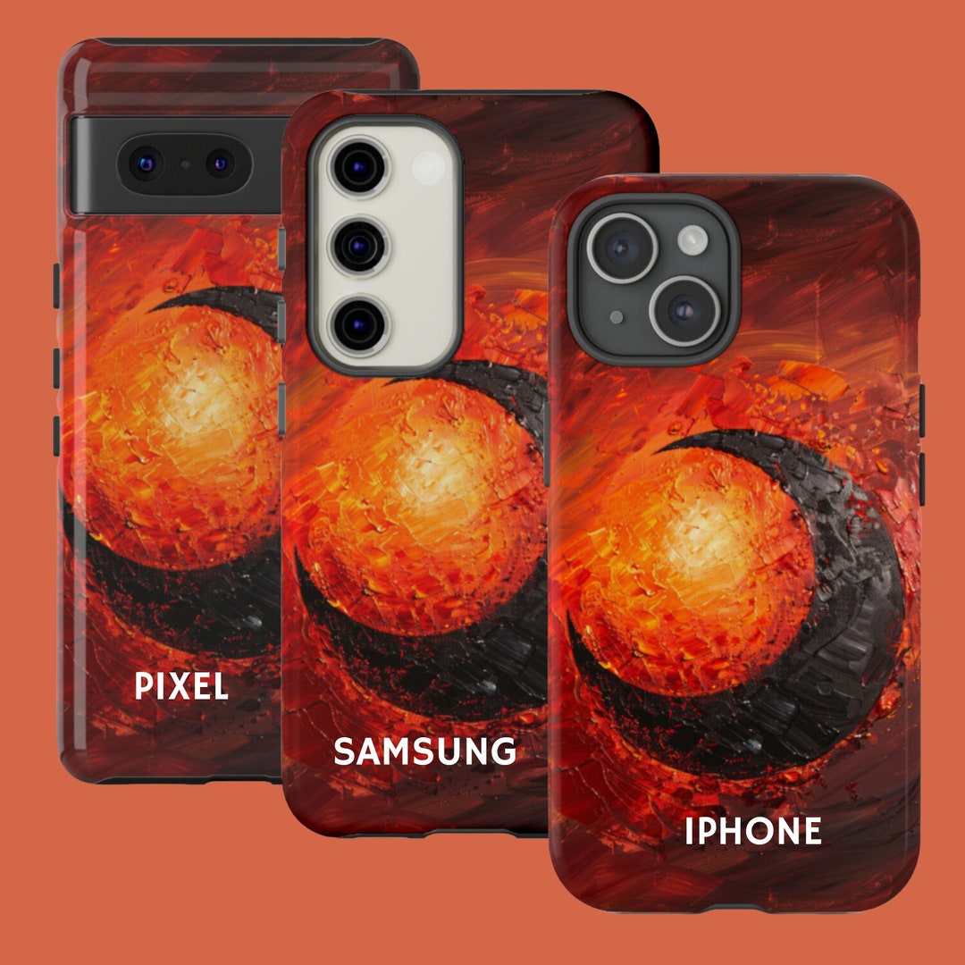Sun Eclipse Phone Case Magsafe Tough, Oil Painting Phone Cover, Matte ...