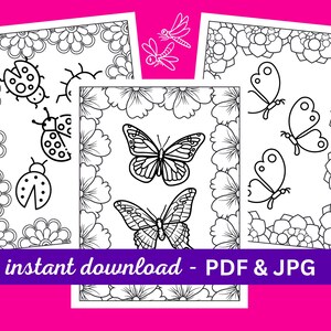 Butterfly Coloring Pages: Blooms, Bees, Bugs - 50 Printable Sheets (PDF ...