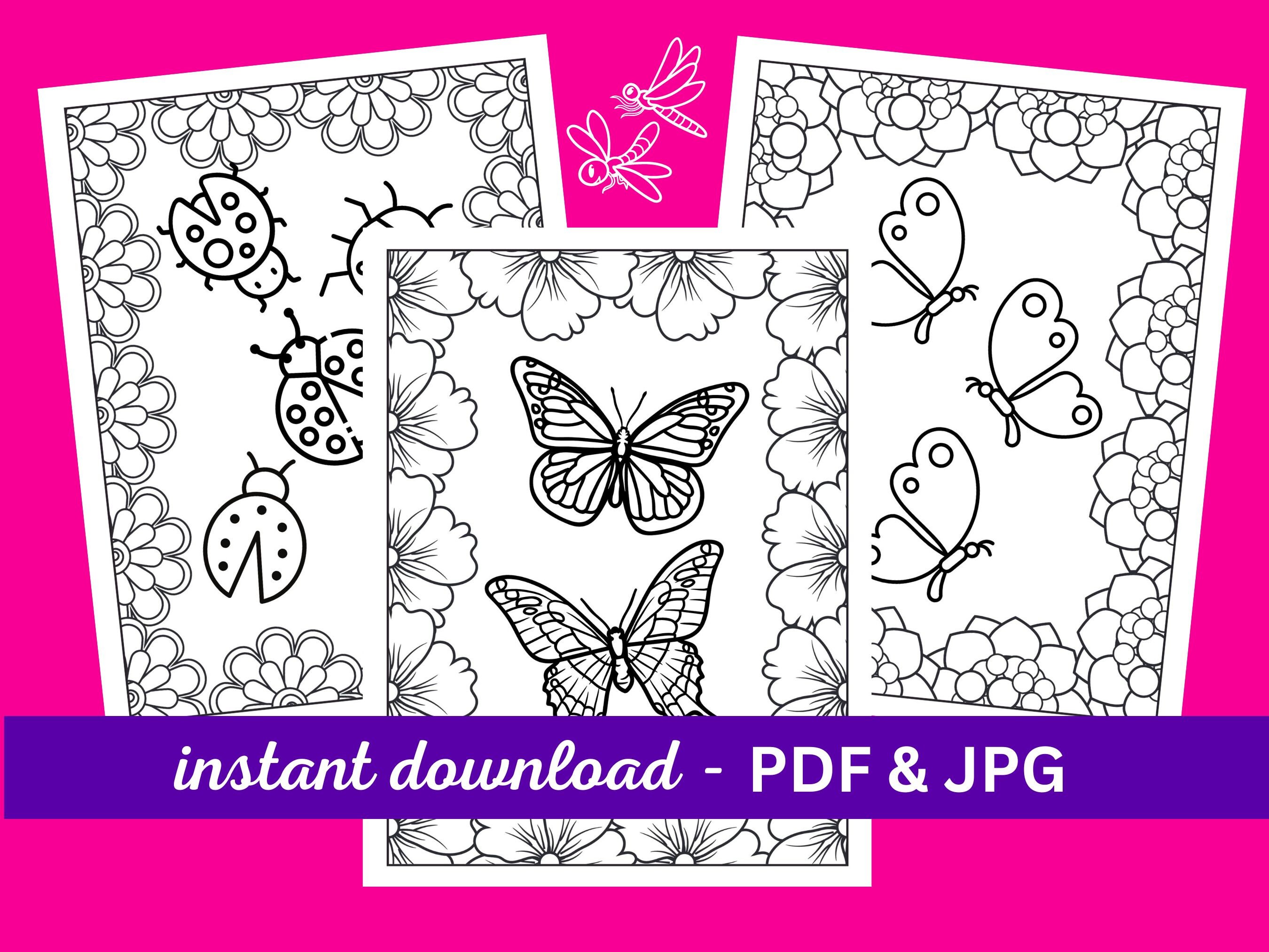 Butterflies, Blooms, Bees, and Bugs Coloring Pages: Adult and Teen ...