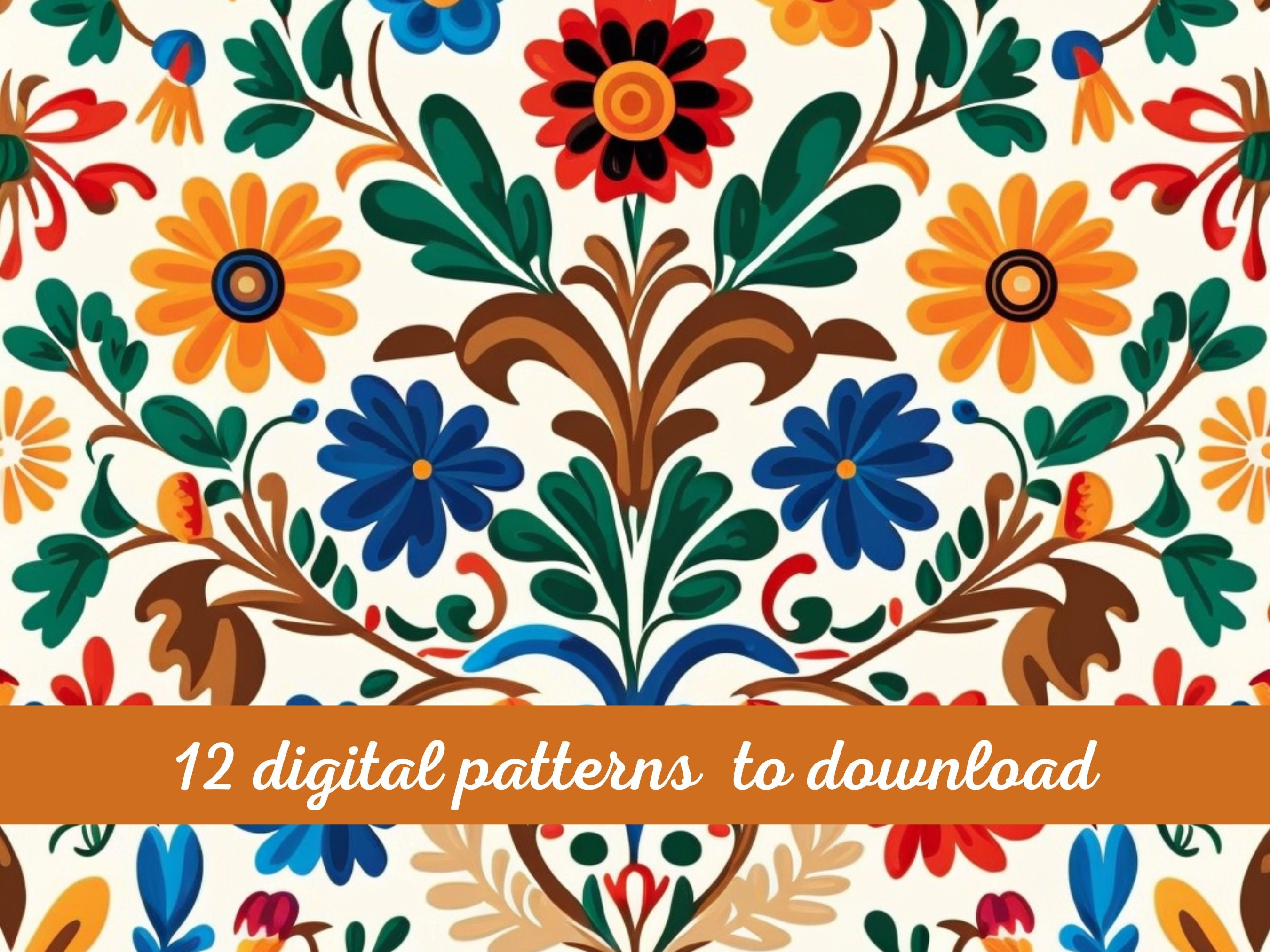 Mexican Floral Patterns 12 X 12 Flower Designs - Etsy