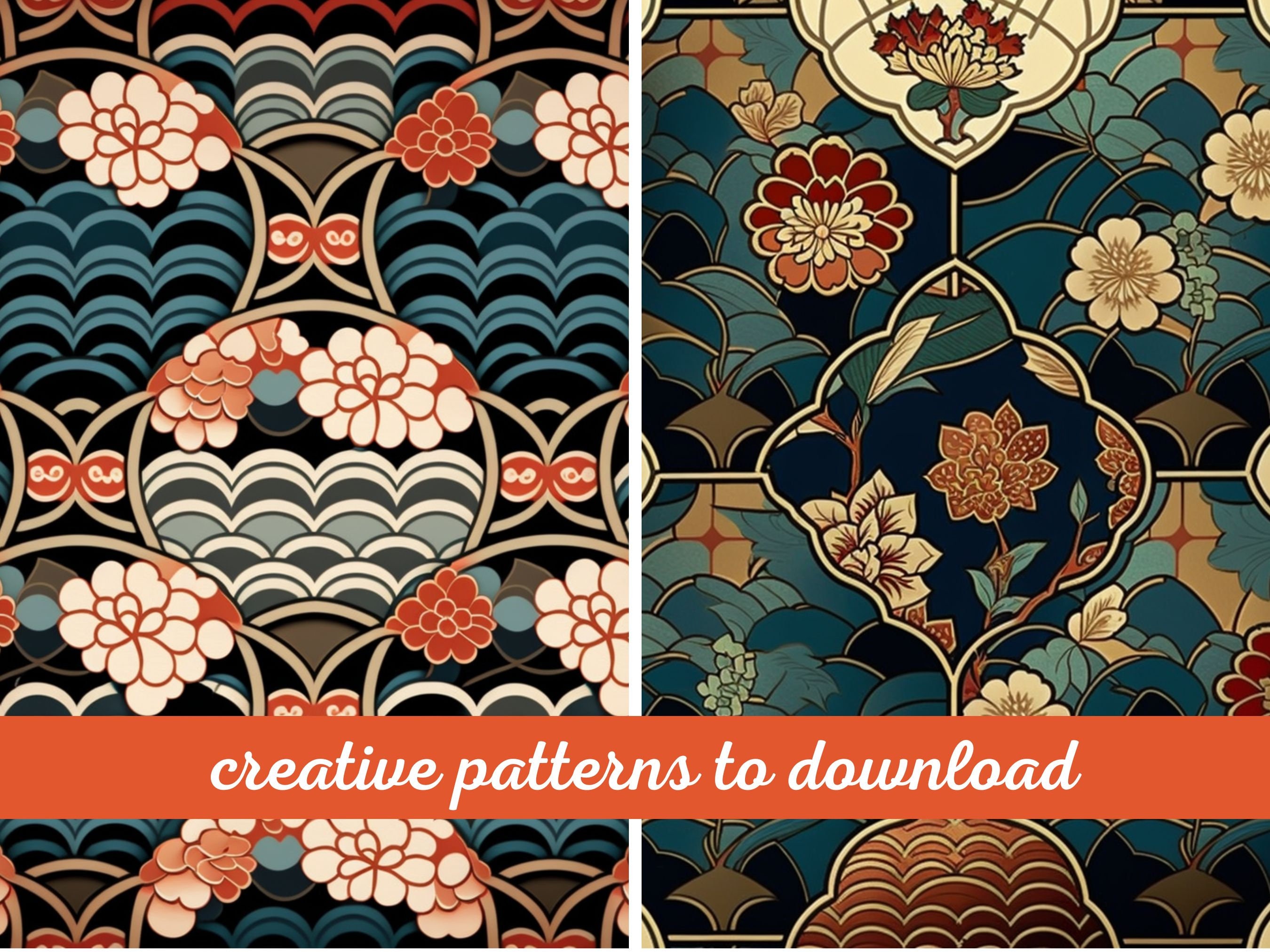 Japanese Style Patterns 12 X 12 Patterns 12 Instant - Etsy