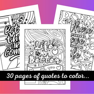 30 Pages of Sayings to Color | Quotes Coloring Book | 30 Coloring Pages ...