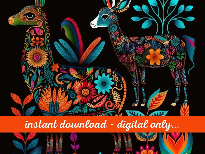 Mexican Animal Folk Art Patterns 12 X 12 - Etsy