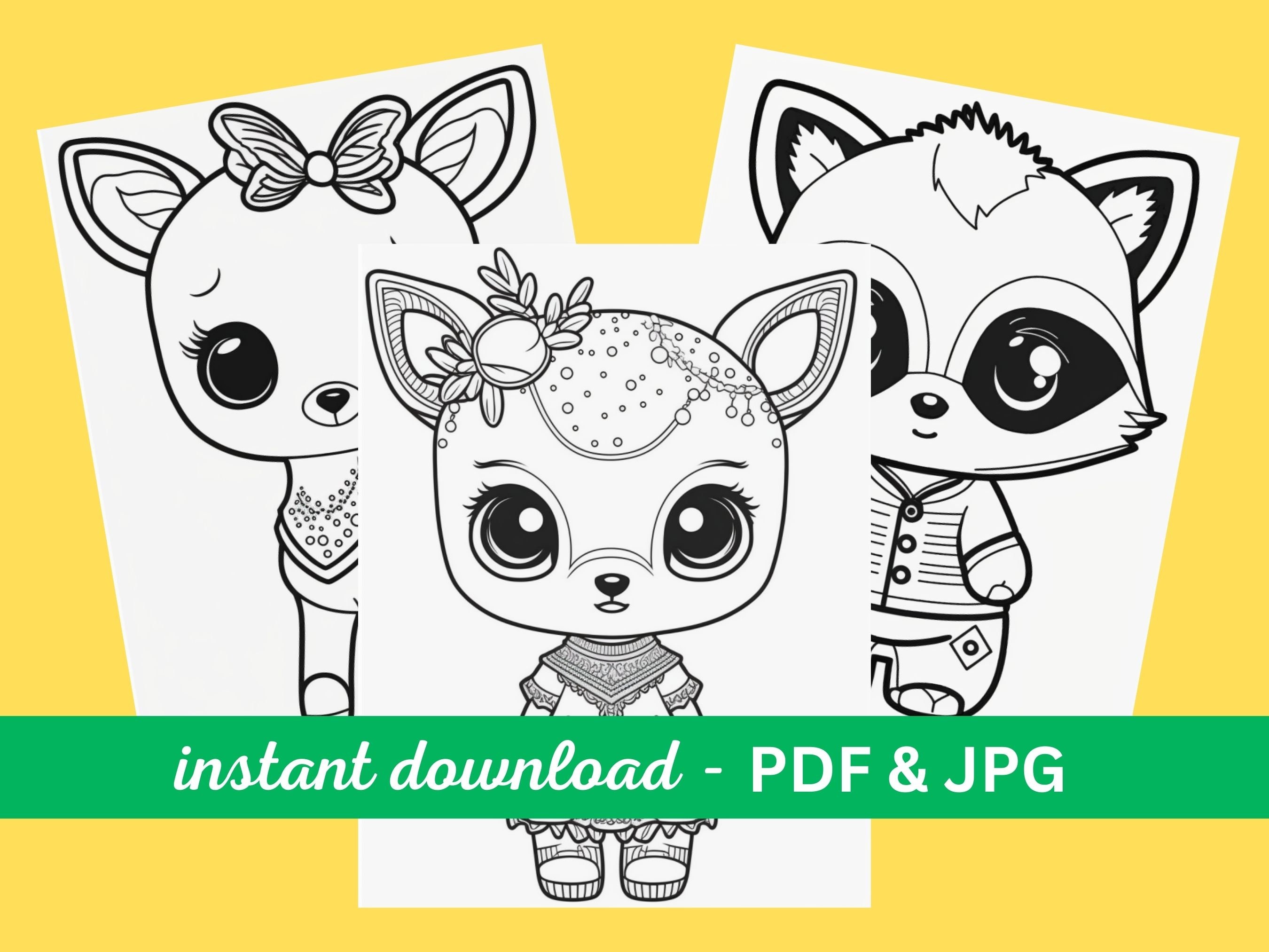Baby Animals 50 Coloring Pages | Cute Coloring Book | 50 Coloring Pages ...
