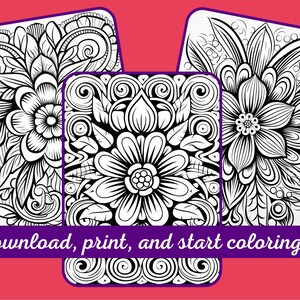 Mexican Flower Pattern Coloring Pages Adult Coloring Book - Etsy