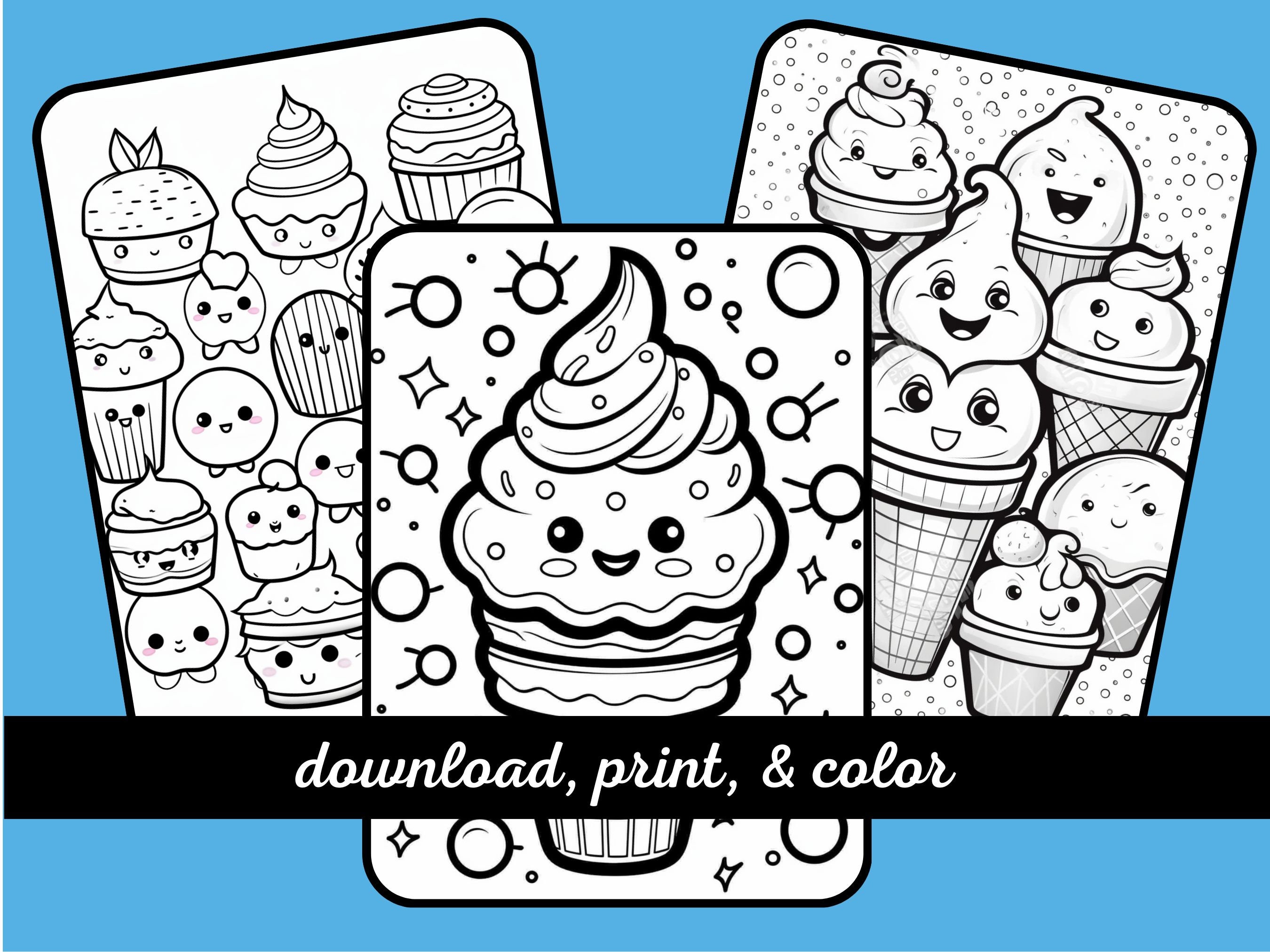 Sweets & Treats Doodle Coloring Pages | Creative Sweets Color Designs ...