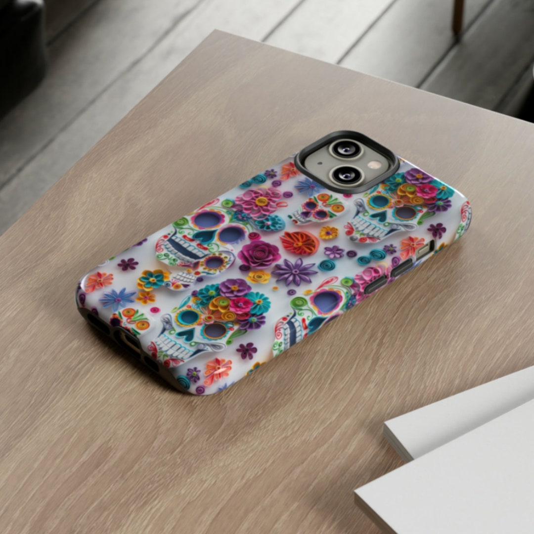 Floral Sugar Skull Phone Case: Protective Dual Layer (matte or Glossy ...