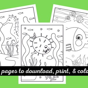 Ocean Life Coloring Book Digital Download, Printable Pages, Underwater ...