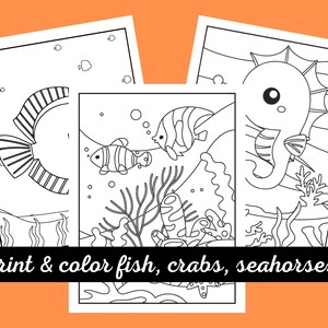 Ocean Life Coloring Book: 60 Printable Pages (PDF & JPG) - Etsy