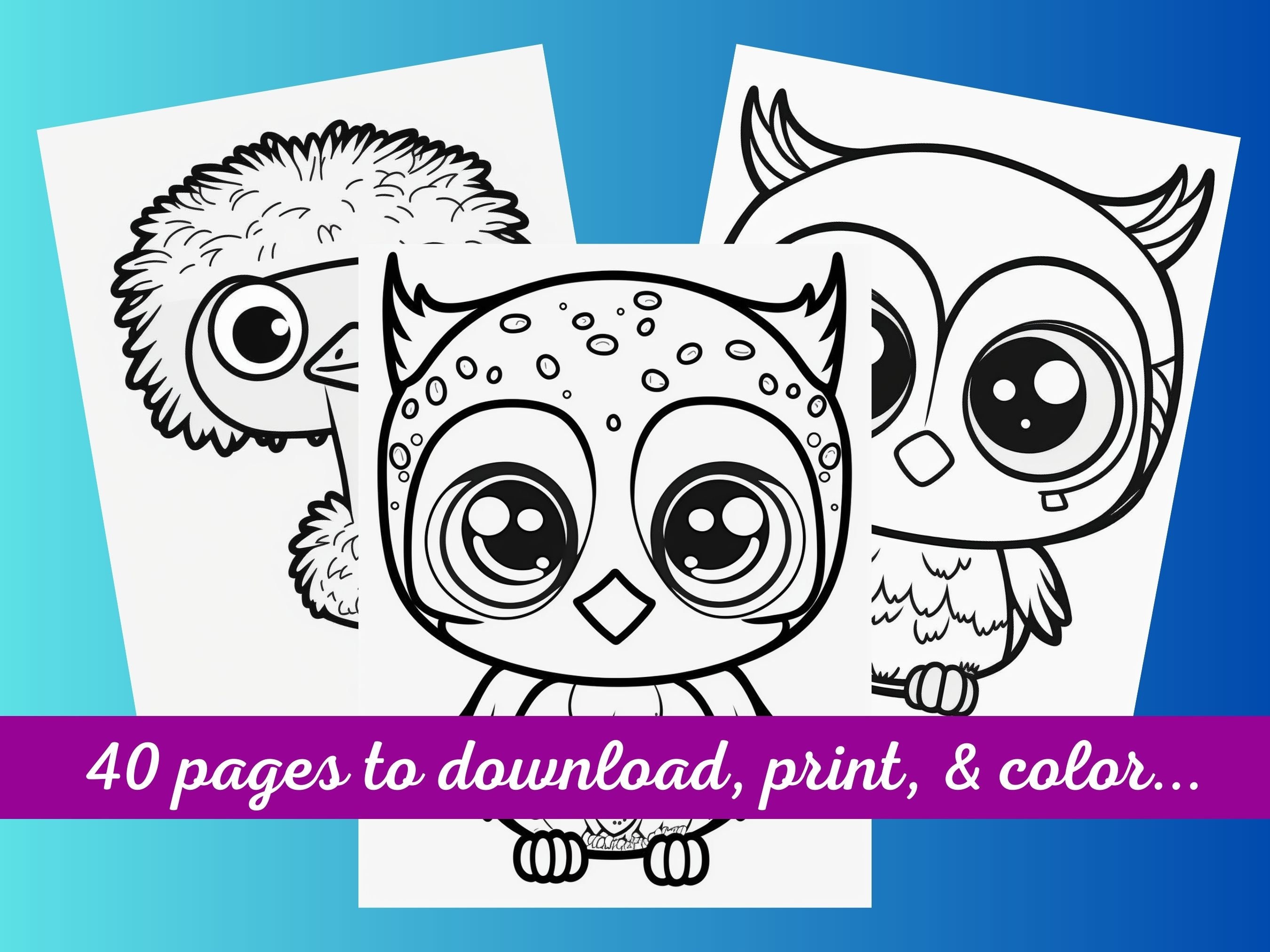 Cute Birds Coloring Pages Coloring Book for Kids 40 Coloring Pages ...