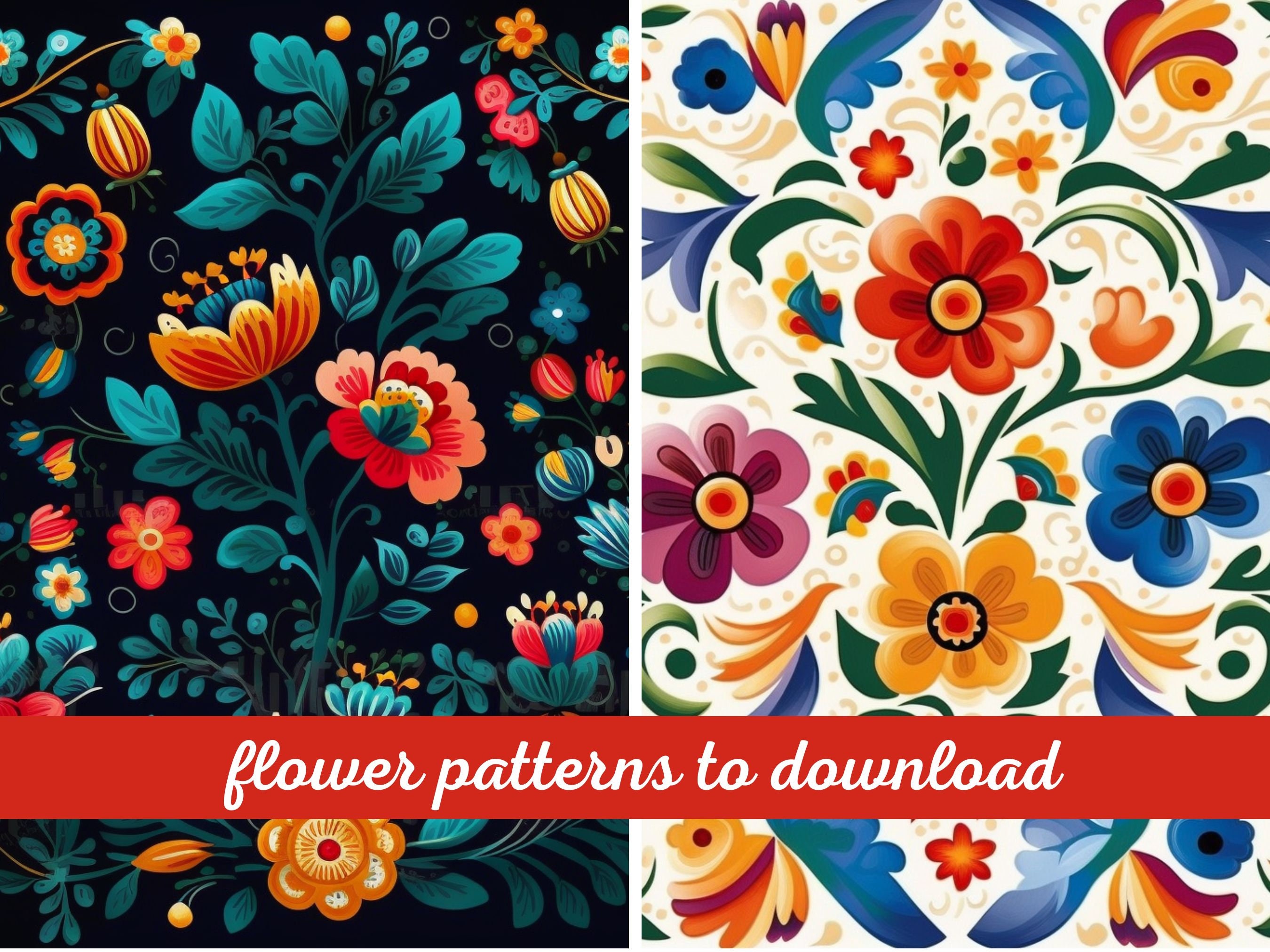 Colorful Mexican Flower Patterns 12 X 12 Flower - Etsy
