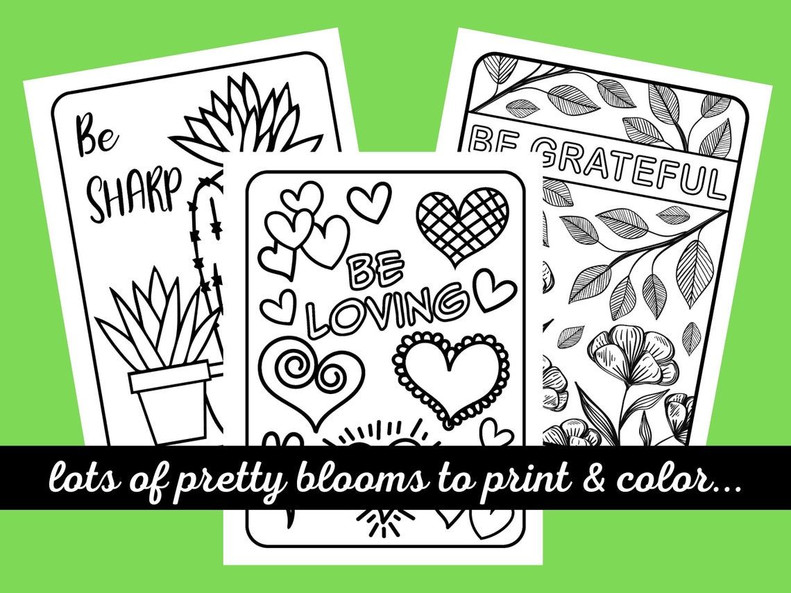 Be What Quotes Coloring Pages Adult Coloring Book 60 - Etsy