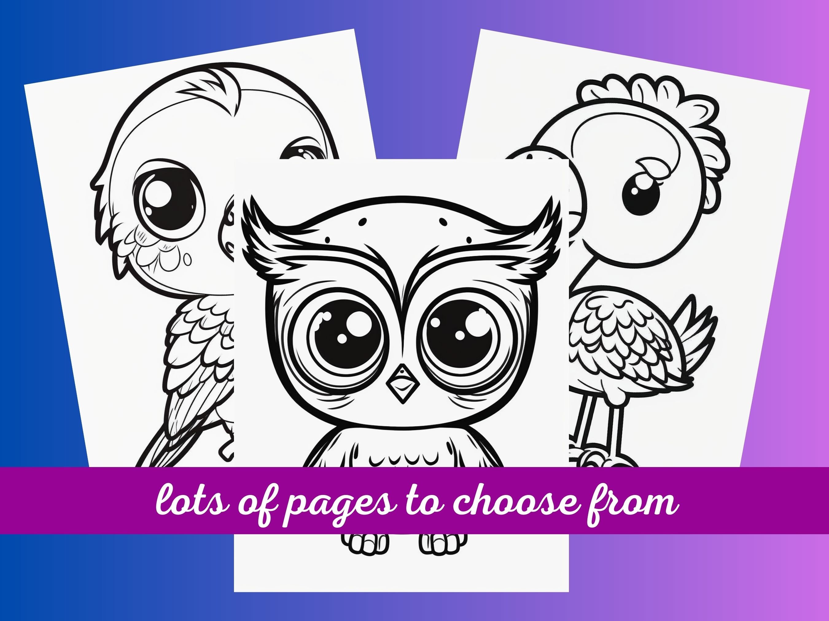 Cute Birds Coloring Pages Coloring Book for Kids 40 Coloring Pages ...