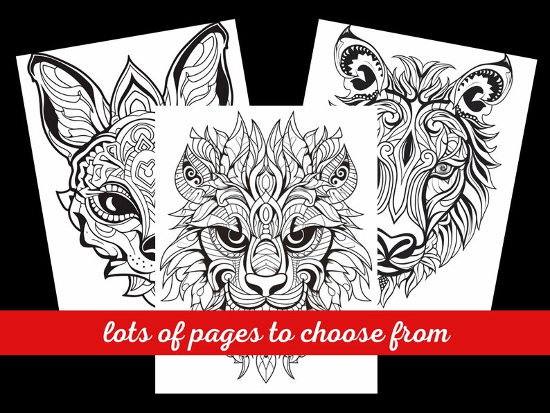 Mandala Animal Coloring Pages: 50 Whimsical Designs (printable PDF ...