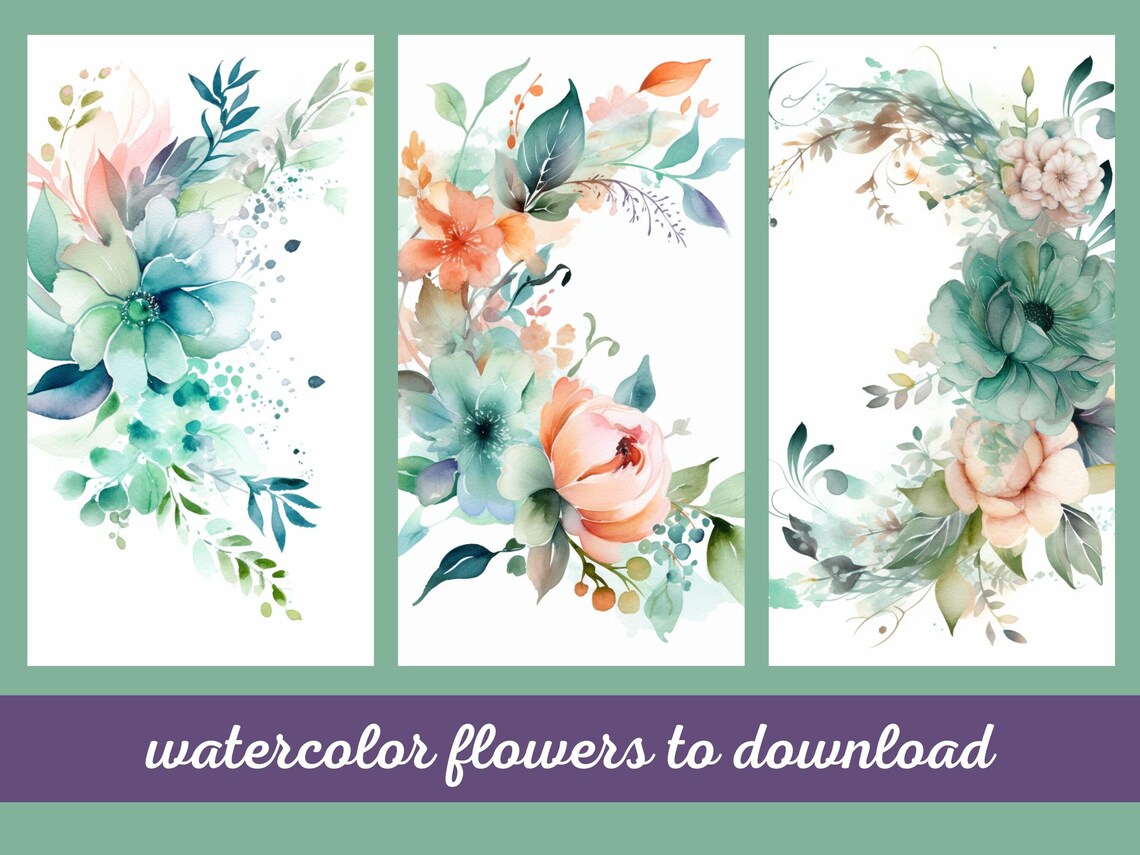 Pastel Flower Border Clipart: Pink & Purple Floral PNG (digital ...