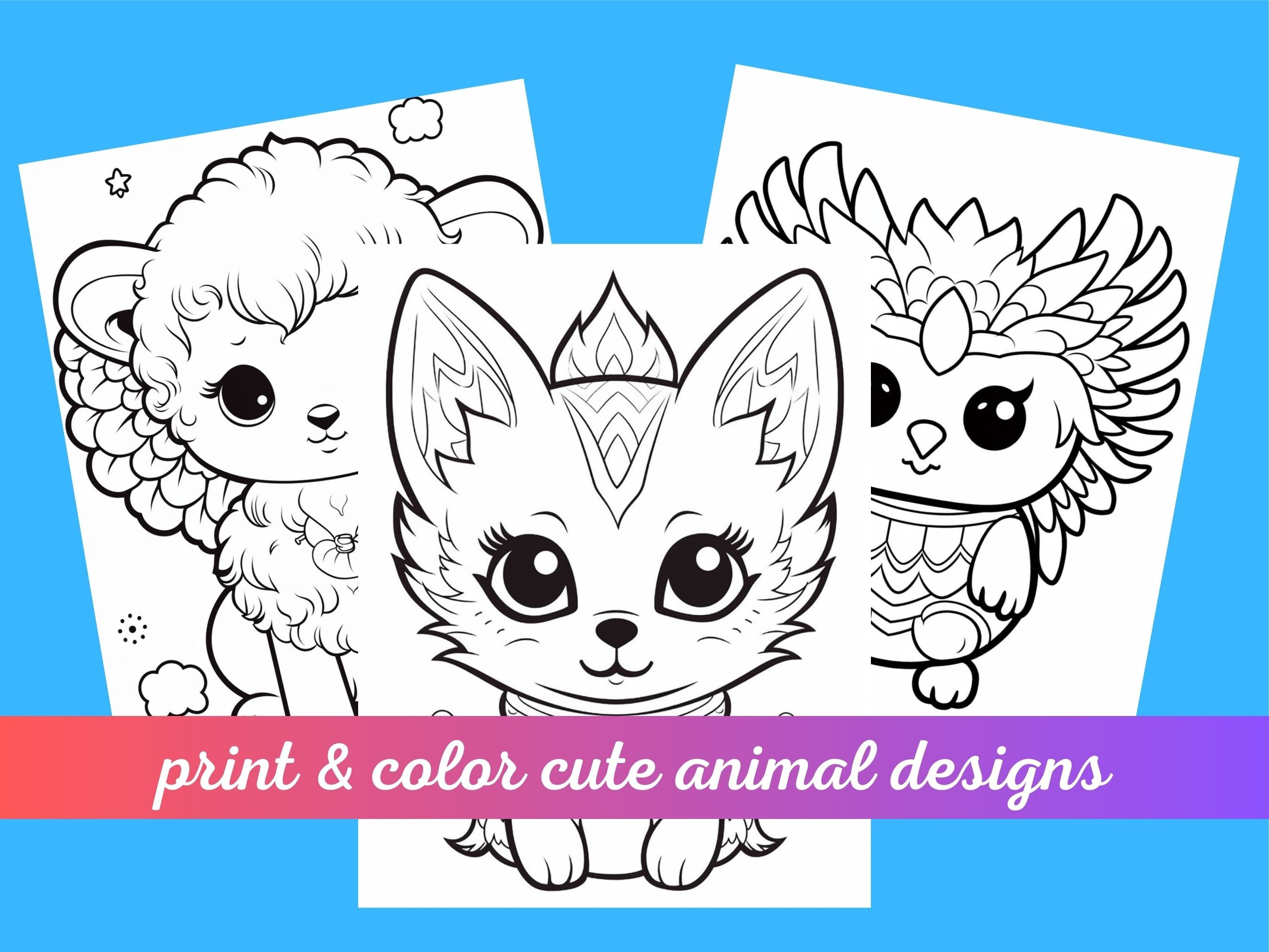 Cute Creative Animals 30 Coloring Pages Files Printable JPG and PDF ...