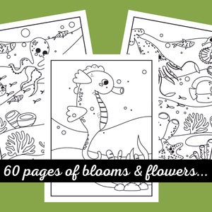 Ocean Life Coloring Book: 60 Printable Pages (PDF & JPG) - Etsy