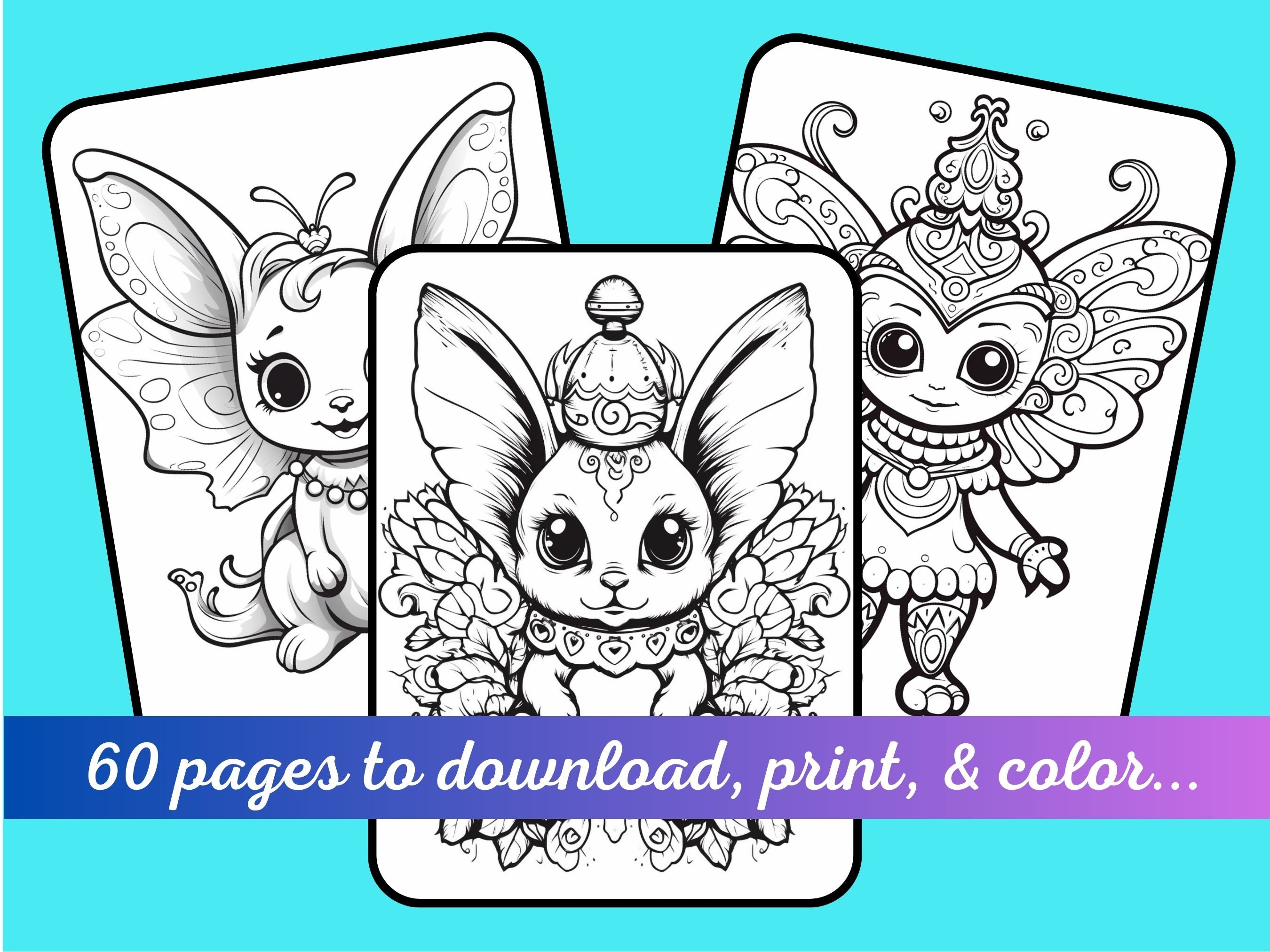 Whimsical Creatures Coloring Pages 60 Coloring Pages for - Etsy