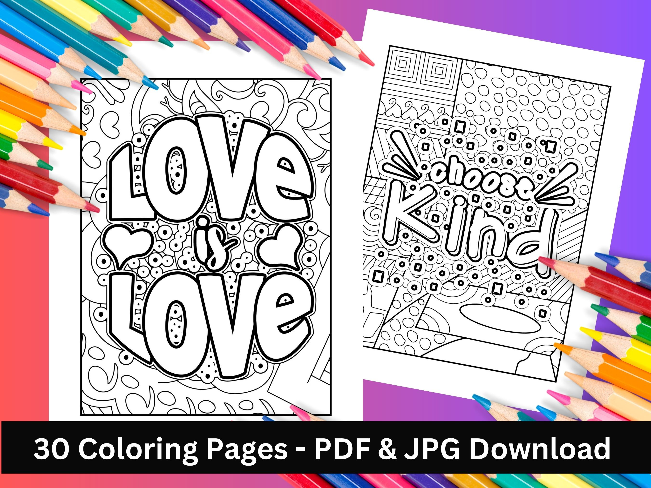 30 Pages of Sayings to Color Quotes Coloring Book 30 Coloring Pages ...