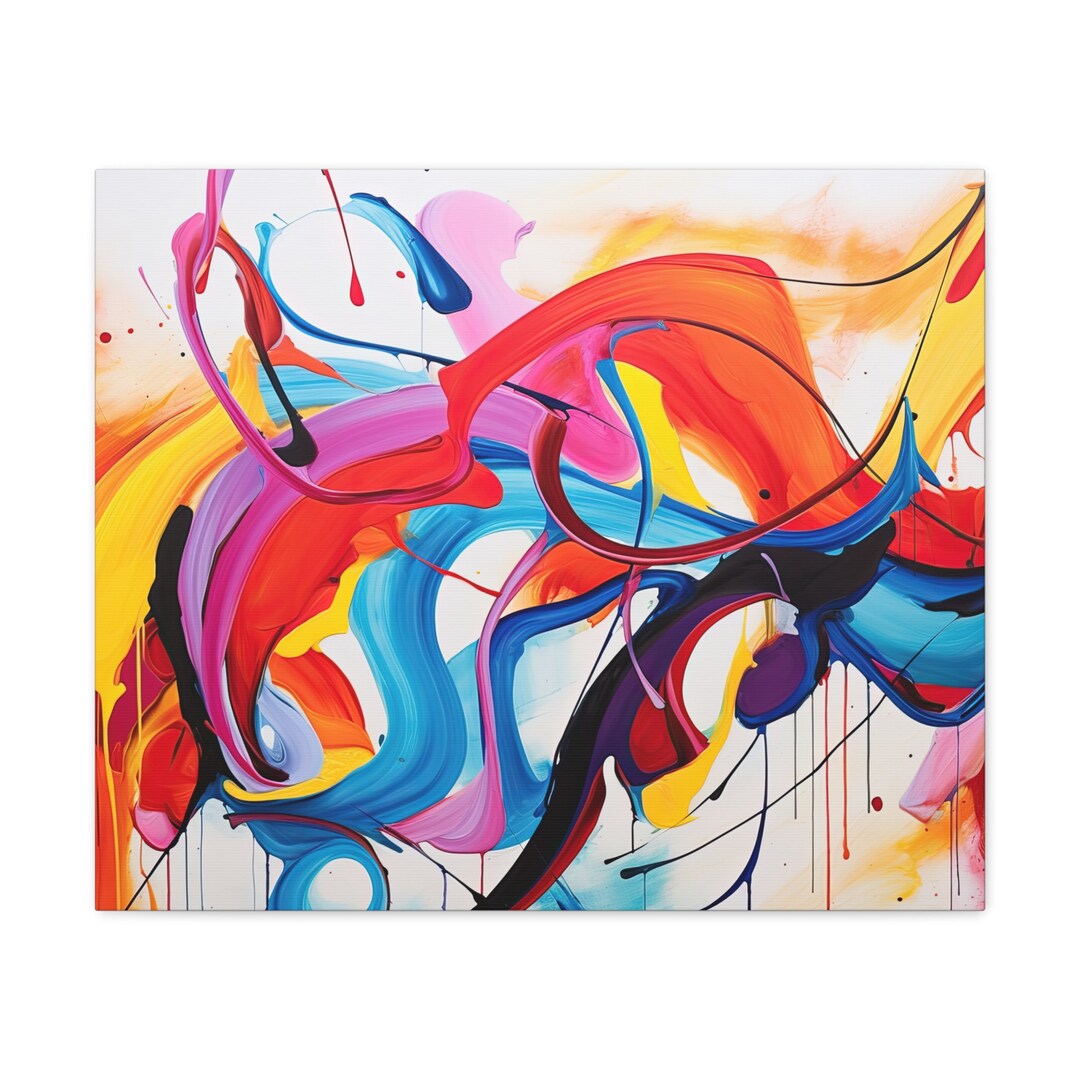 Bright Colorful Abstract Art | Modern Wall Art | Canvas Gallery Wrap ...