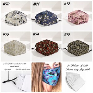 Face Mask Face Mask With Filter Pocket Reusable Cotton | Etsy